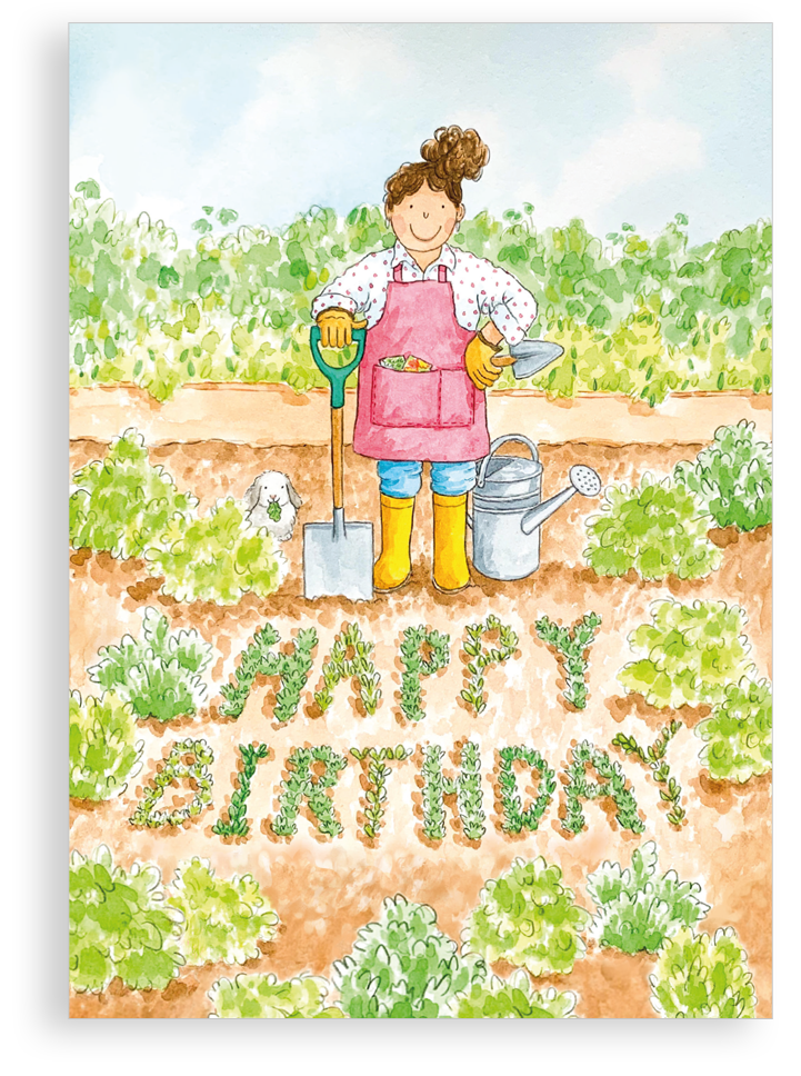 Greetings Card A Happy Birthday Garden Nice Things By Helena