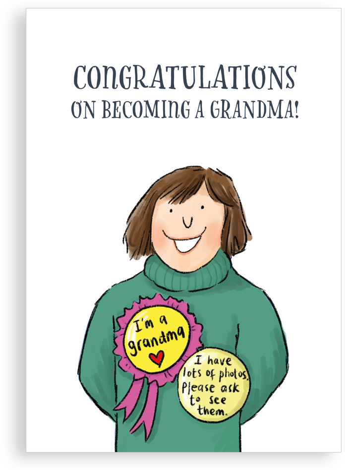 Greetings card - Congratulations Grandma – Nice Things by Helena