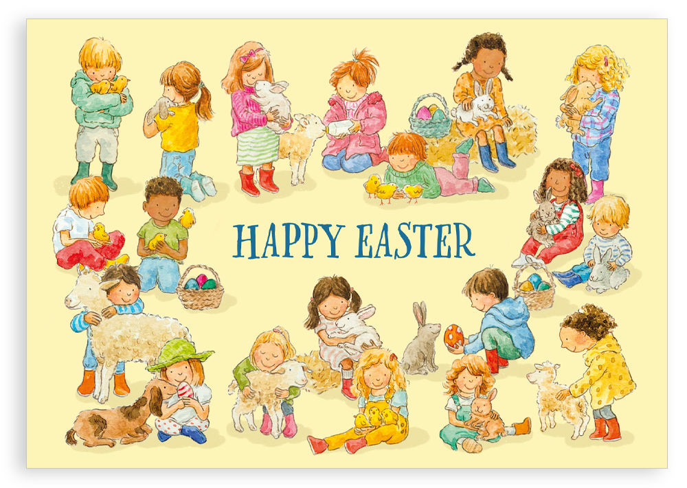 Easter card - Happy Easter farm – Nice Things by Helena