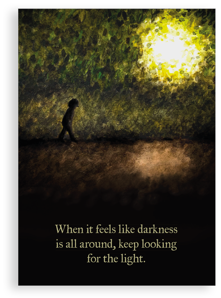 Greetings card - Look for the light – Nice Things by Helena