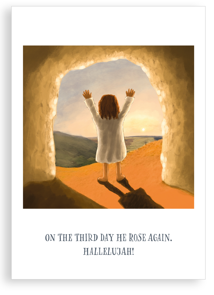 Easter card - On The Third Day He Rose Again – Nice Things by Helena