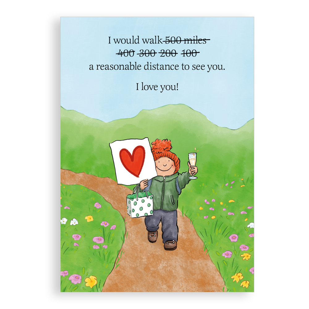 Greetings card - A reasonable distance – Nice Things by Helena